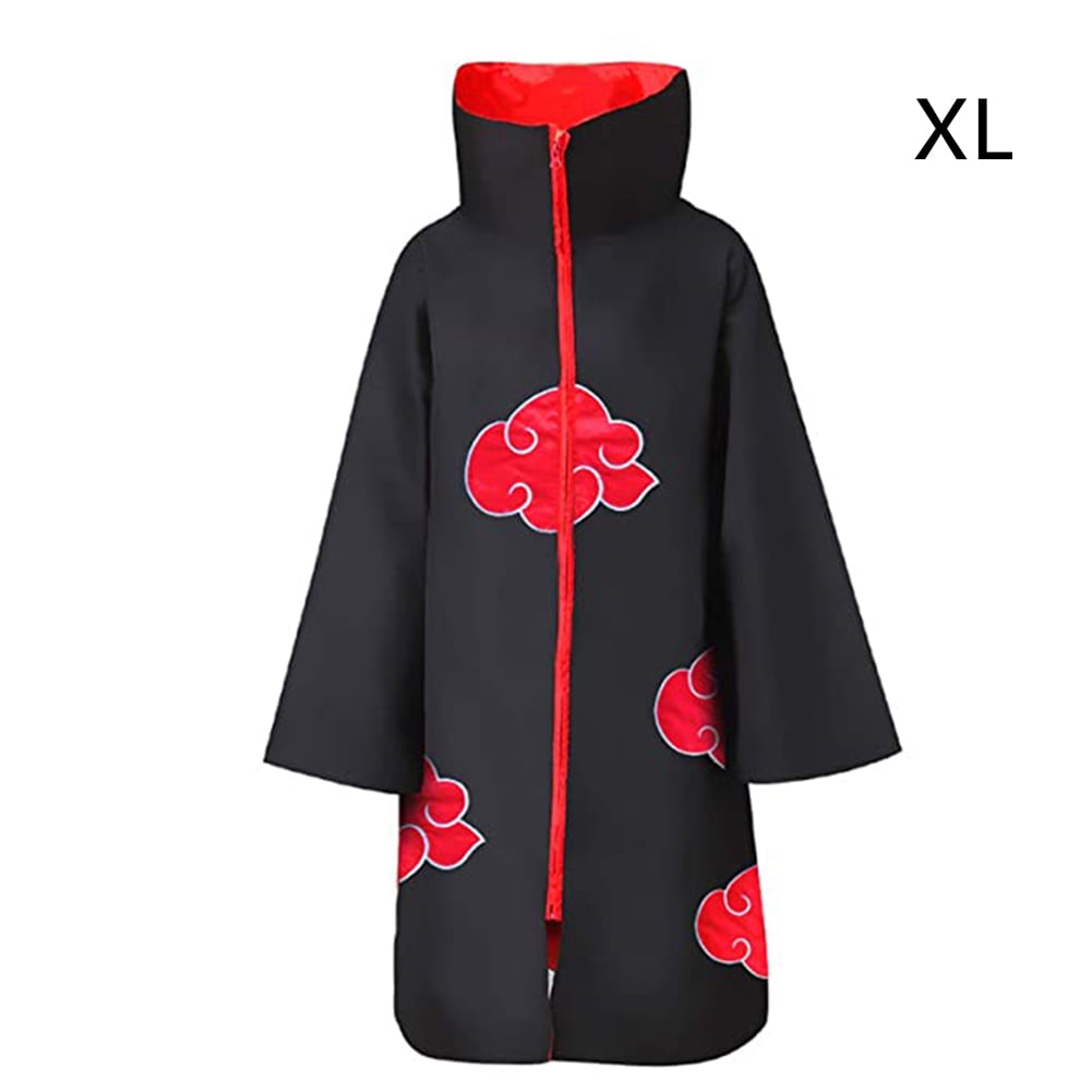 Unisex Long Ninja Robe Halloween Cosplay Black Cloak Cosplay Costume ...