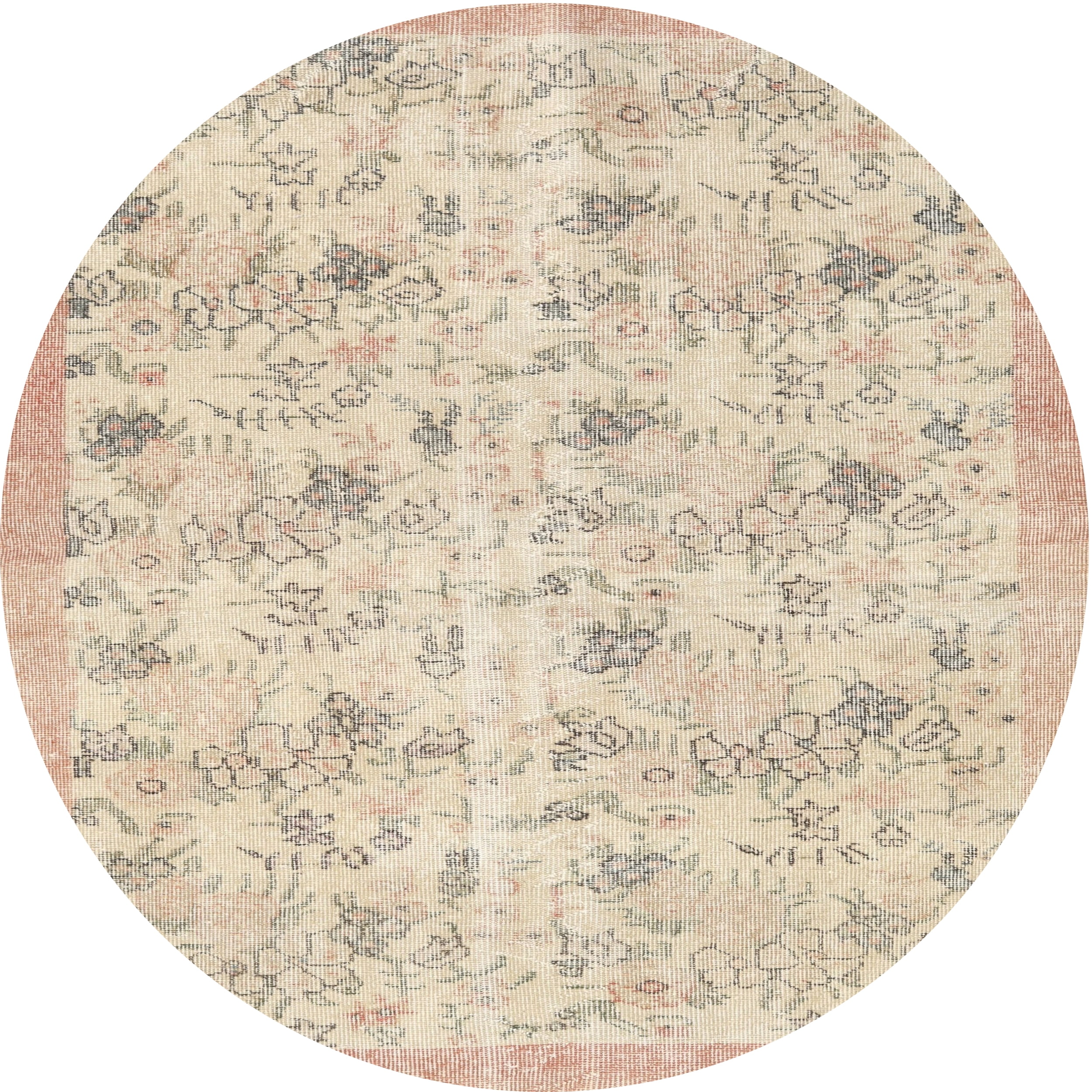 Ahgly Company Indoor Round Contemporary Vanilla Gold Abstract Area Rugs ...