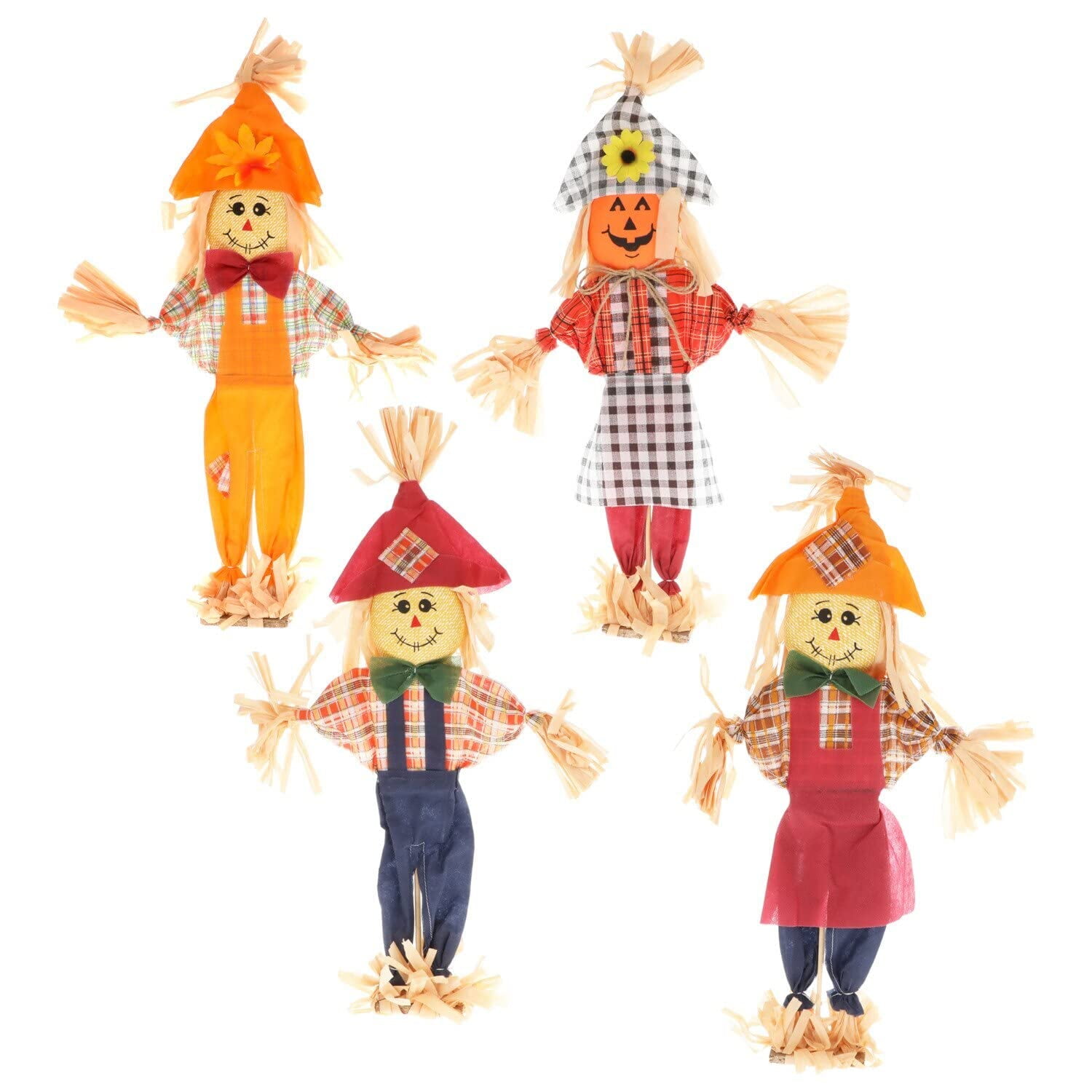 Scarecrow Decor (Set of 4), Fall Scarecrow Yard Decorations, Scarecrow ...
