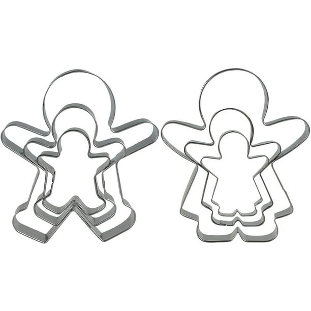 6 PCS Gingerbread Cookie Cutter Set Stainless Steel Gingerbread Boy and ...