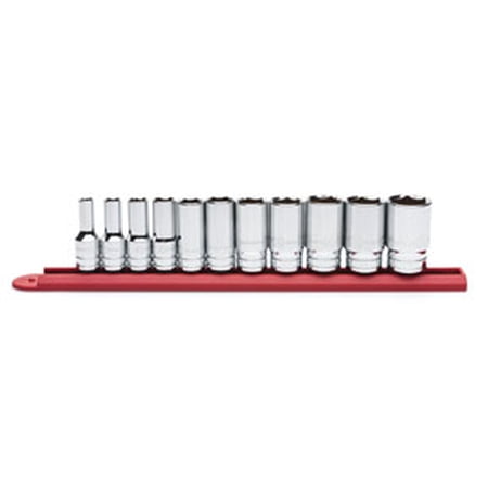 GearWrench KDT-80555S 11 Piece 3/8" Drive 6 Point SAE Mid Length Socket ...