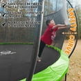 JUMPZYLLA 14FT Trampoline - Double Sided Mat, Curved Poles, Safety Net ...