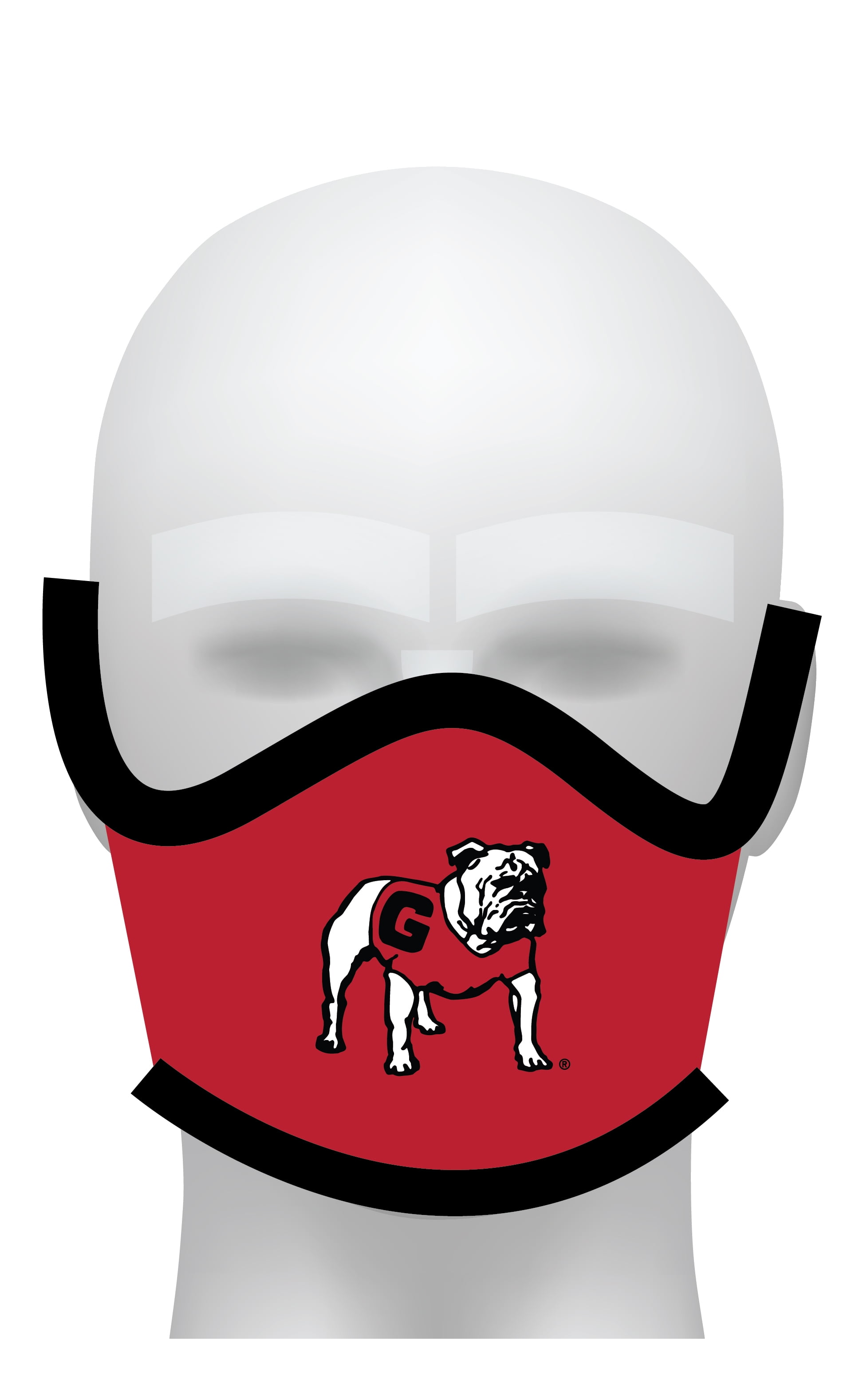 JayMac Sports University of Georgia Face Mask, Red- Standing Bulldog ...