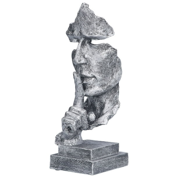 Oubit Office Decor Face Sculpture,Keep Silence Statue Interesting ...