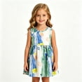 Afdoent Girls Dress Kids Summer Floral Print Toddler Baby Kids ...