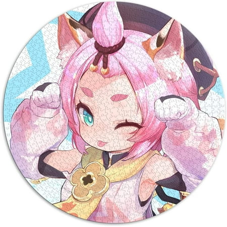 1000 Piece Circular Puzzle Brain Intelligence Challenge Diameter 26.5 inches Genshin Impact Hu ...