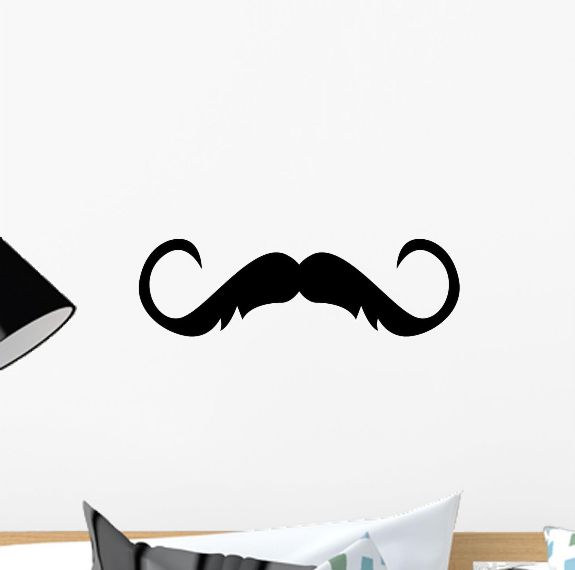 Refined Artist Silly Mustache Wall Decal Sticker, Wallmonkeys Peel ...