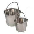 ProSelect Flat Sided Stainless Steel Farm Animal Food &Water Pail, 6 Qt ...