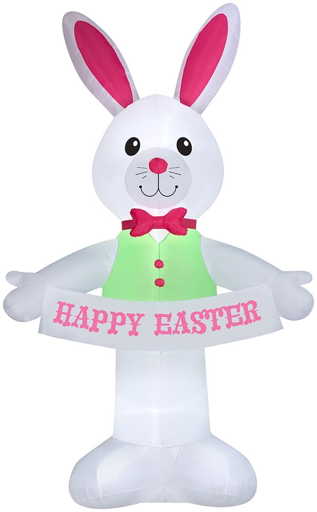 12.5' Gemmy Airblown Inflatable Giant Easter Bunny w/ Happy Easter ...