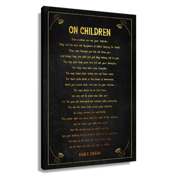 On Children Poem Wall Decor Kahlil Gibran Quote Wall Art Poetry Poster ...