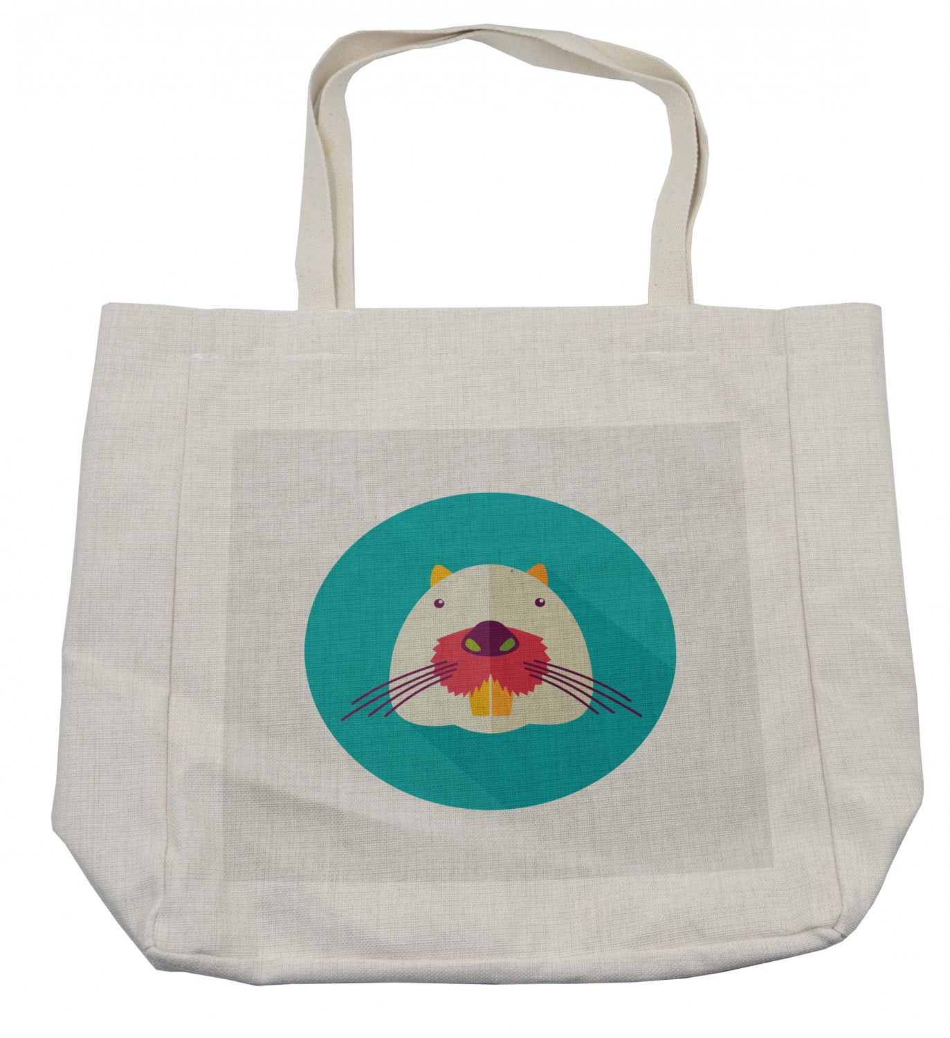 Colorful Shopping Bag, Beaver Portrait with Small Eyes and Giant Teeth ...