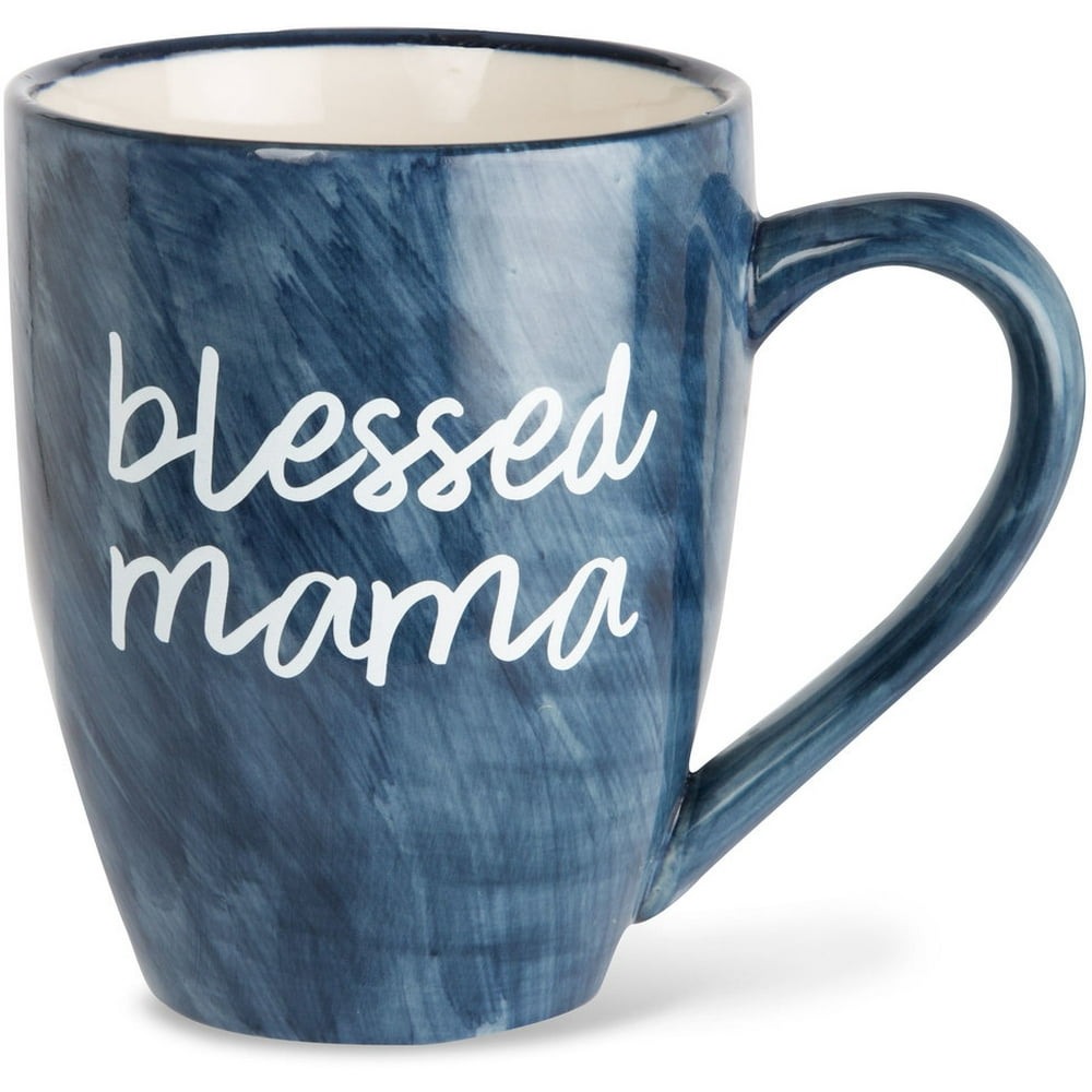Pavilion Blessed Mama Navy Blue Large 20 Oz Ceramic Coffee Mug Tea