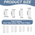 1Set 80g 4 Styles White Series Glass Bugle Beads Round Hole Mixed Color ...