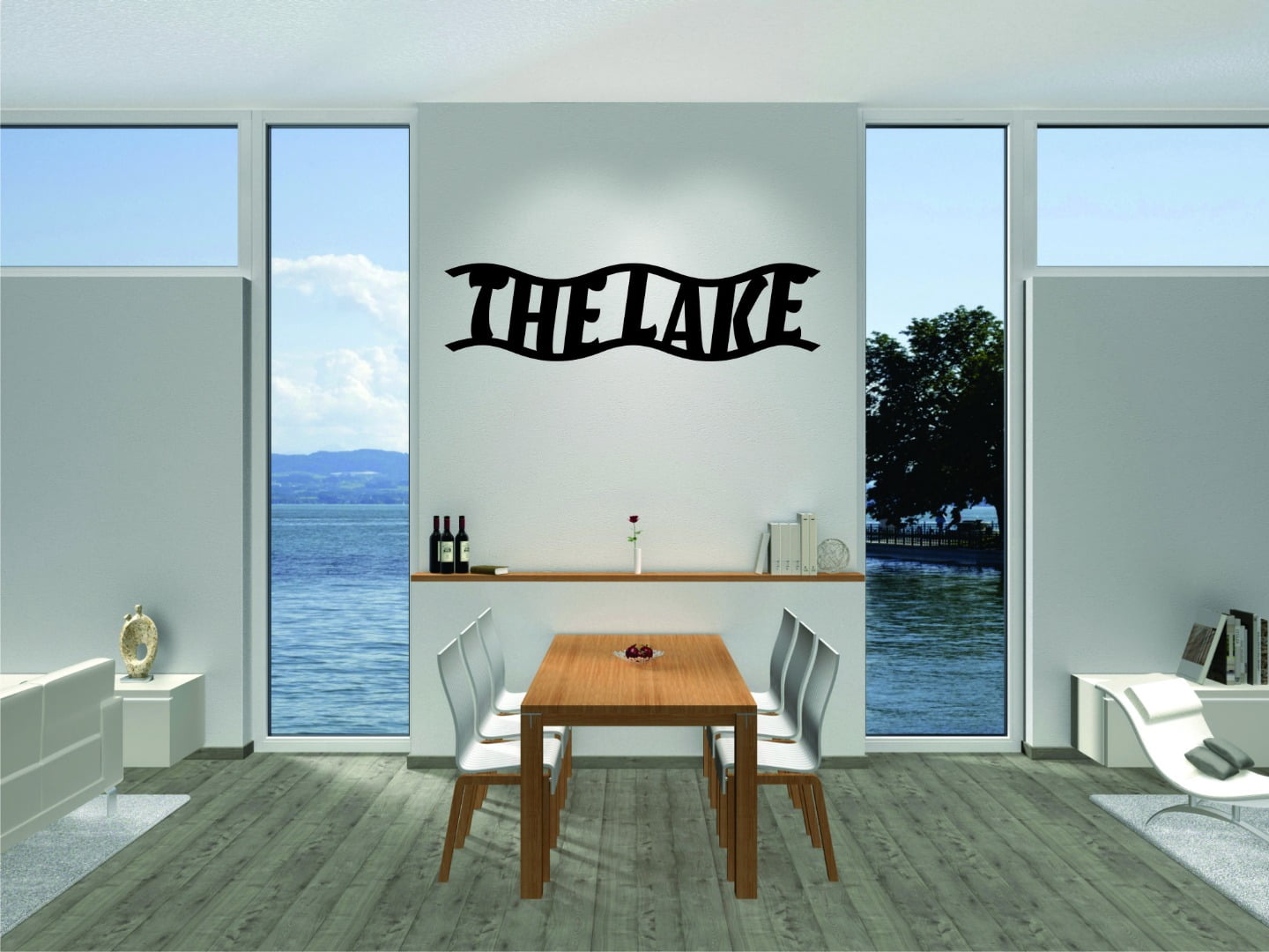 Custom Wall Decal Sticker : The Lake Lettering Text 16x24" - Walmart.com