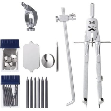 Mr. Pen- Professional Geometry Compass with Lock, Free Lifetime Lead ...