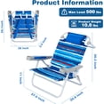 Extra Wide Low Beach Chair 2 Pack 5 Position Lay Flat 500 LBS Heavy ...
