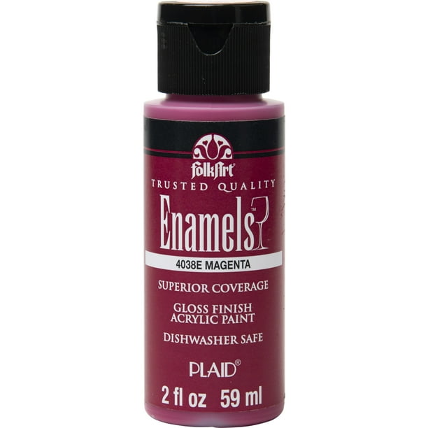 FolkArt Enamel Acrylic Craft Paint, Gloss Finish, Magenta, 2 fl oz ...
