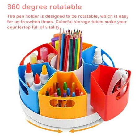 destyer Desktop Rotate Container Organizer Storage Box Art Supplies ...