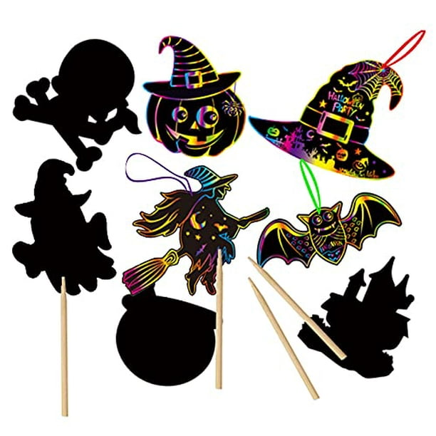 Scratch Paper Art Set, 42 Sheets Rainbow Scratch Art Craft + 12 Scratch ...