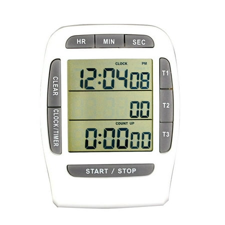 3 Channels Digital Kitchen Timer Countdown Stopwatch Timer With Large ...