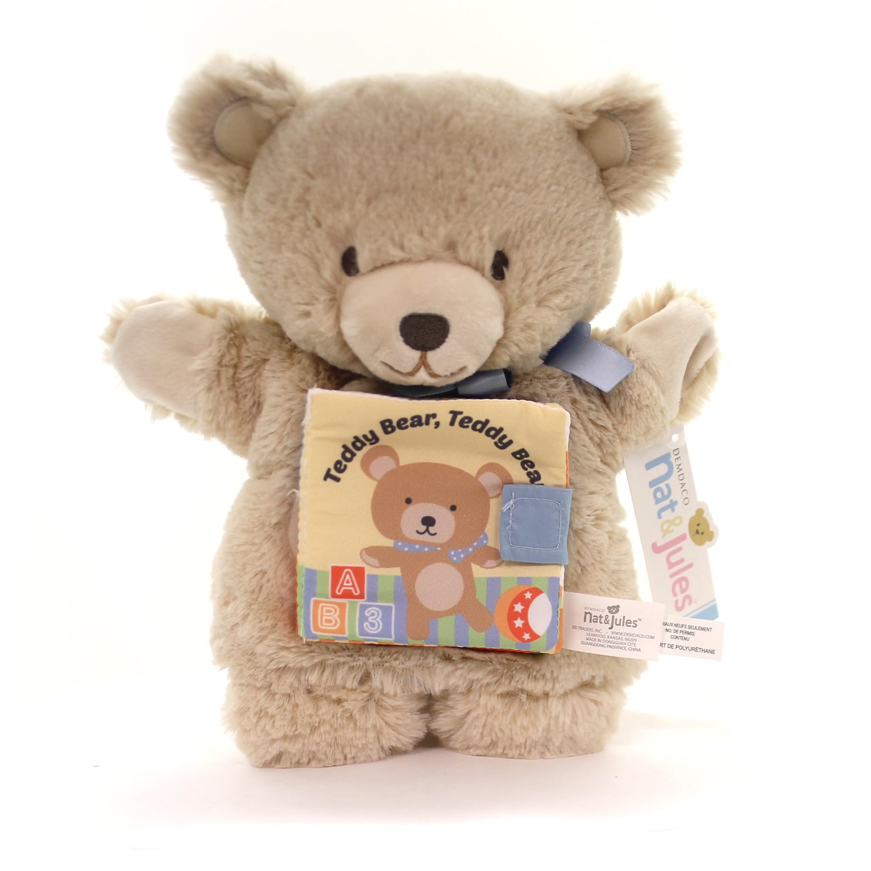 Plush TEDDY BEAR, TEDDY BEAR PUPPET BOOK Nat & Jules Story Time ...