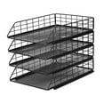 4 Tier Metal Office Supplies Accessories Letter Tray Desk Organizer ...