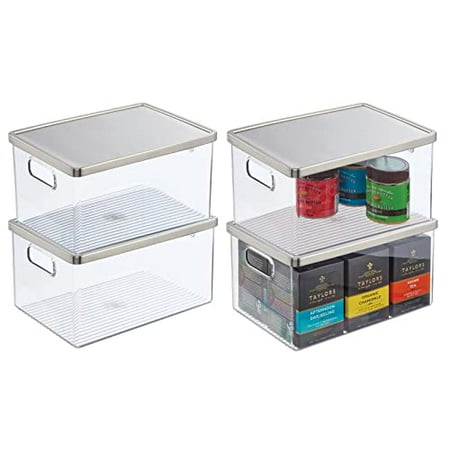 mDesign Plastic Stackable Kitchen Pantry cabinet, Refrigerator, Freezer ...