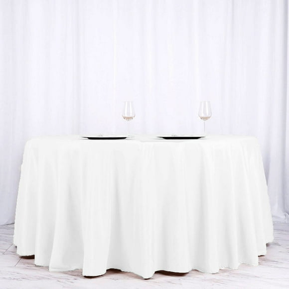 Round White Tablecloth