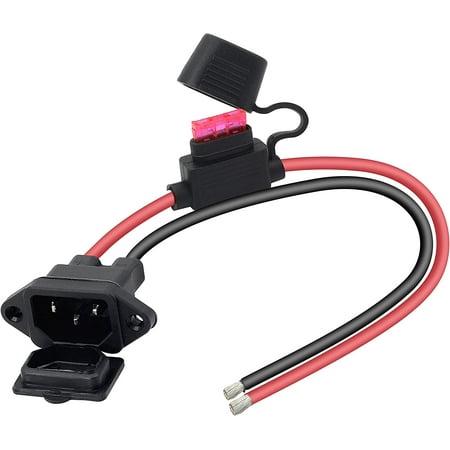GELRHONR IEC 320 C14 Male 3 Pins Mount 12AWG AC Inline Plug Power Cord ...