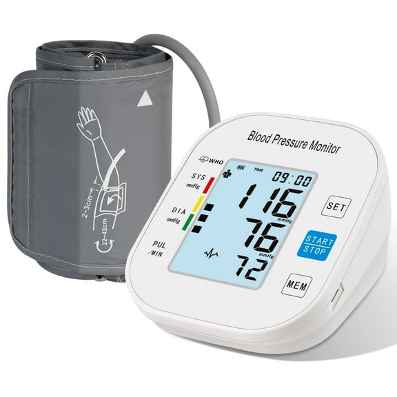 Equate Upper Arm Blood Pressure Monitor and Wide Range Arm Cuff with ...