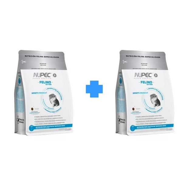 Paquete croqueta para gato con 2 Nupec felino kitten 3 kg. | Bodega ...