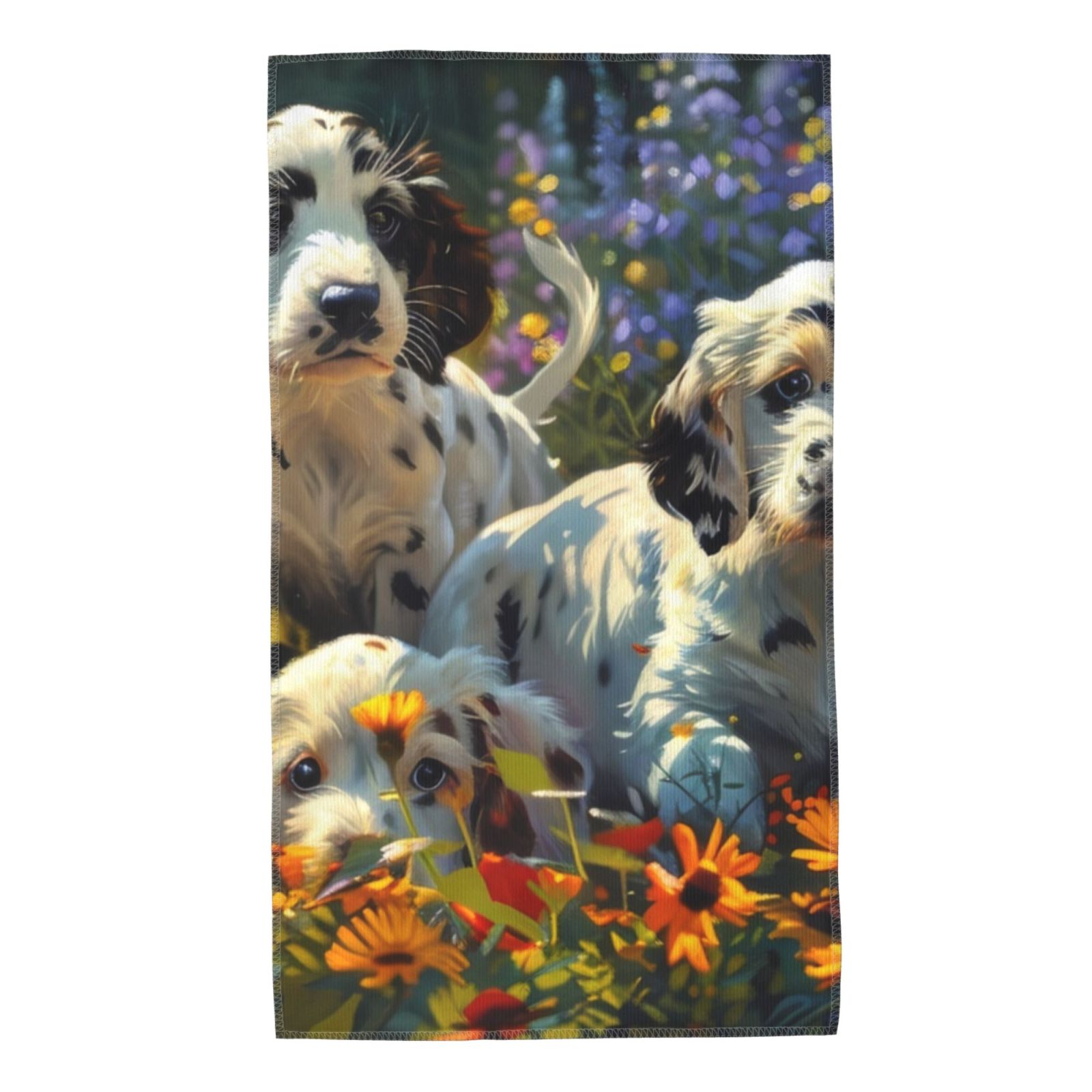 Fotbe Sunflower Field Spotted Dog Toalla Premium con Patrón, Toalla de ...