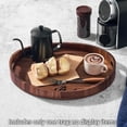Acacia Wood Round Ottoman Tray – Decorative Serving Tray with Handles ...
