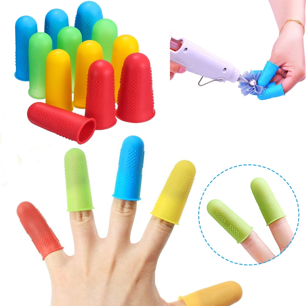 SPRING PARK 3/5/12Pcs Silicone Finger Protection Cap Sleeve Thumb Cover ...