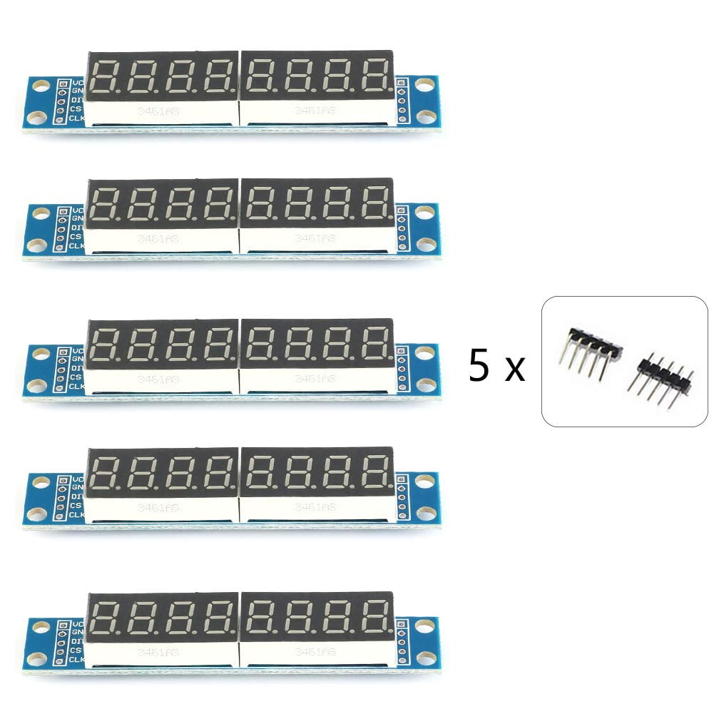 Treedix 5 pcs MAX7219 8-Bit Digital Display Module 7-Segment Numeric ... Treedix 5 pcs MAX7219 8-Bit Digital Display Module 7-Segment Numeric ...