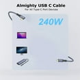 240W USB Type C Extension Cable Wire Line 20Gbps Data Speed for Fast ...