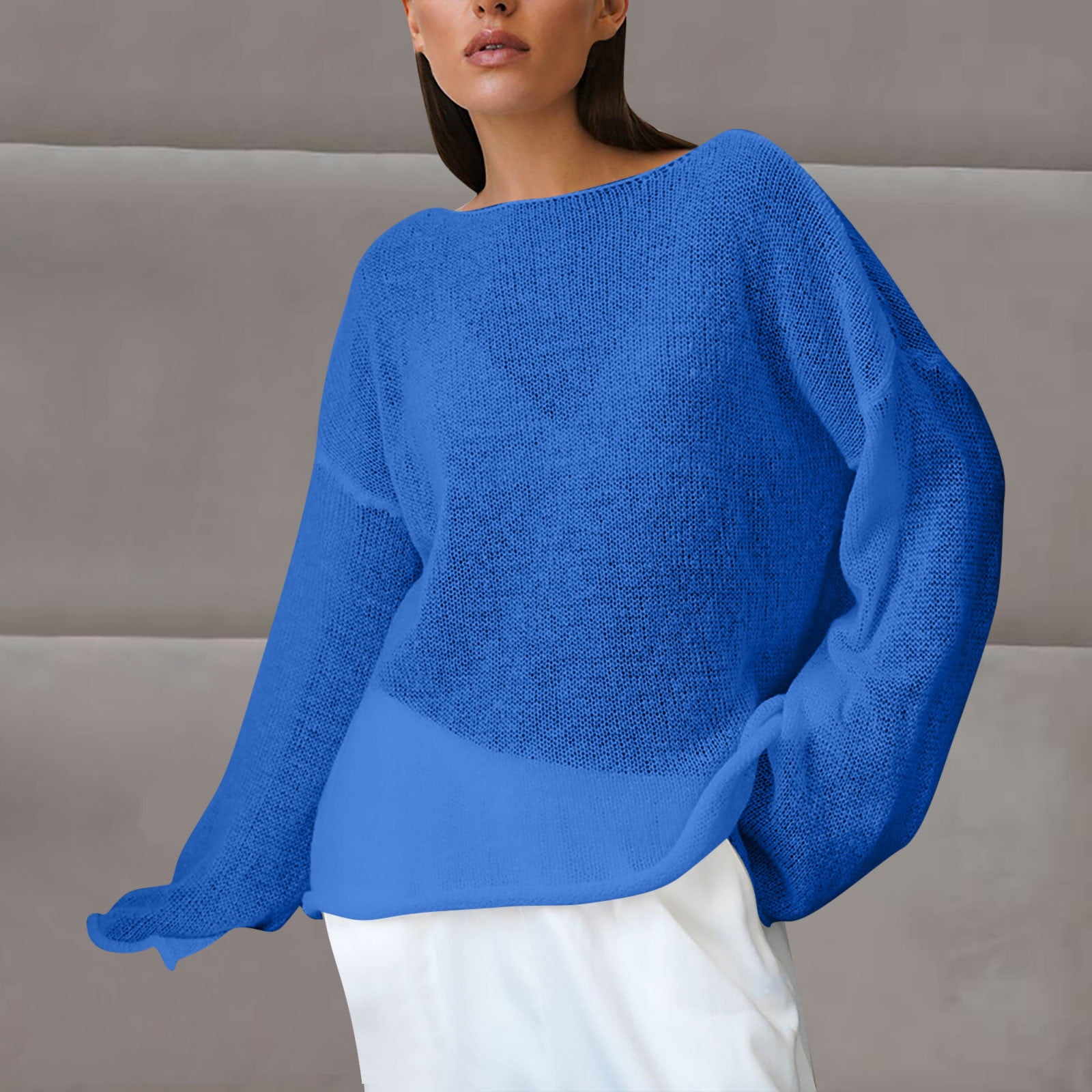 Click here for Ailaofu Womens Oversized Sweater Jumper Boat Neck... prices