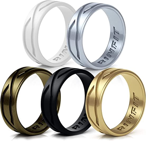 Rinfit Silicone Wedding Rings for Women - 4Love Collection - 5 Rings ...
