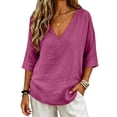 BODOAO Women's 3/4 Sleeve V Neck T-Shirt 2026 Trendy Casual Light ...
