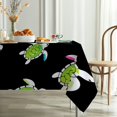 Chilfamy Neon Sea Turtle Pattern Print Rectangle Dining Tablecloth ...