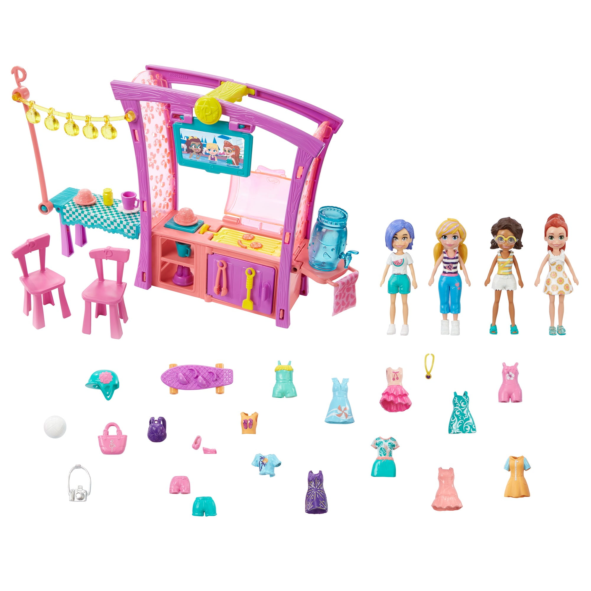 Polly Pocket BBQ Party Doll Playset, 30 Pieces - Walmart.com