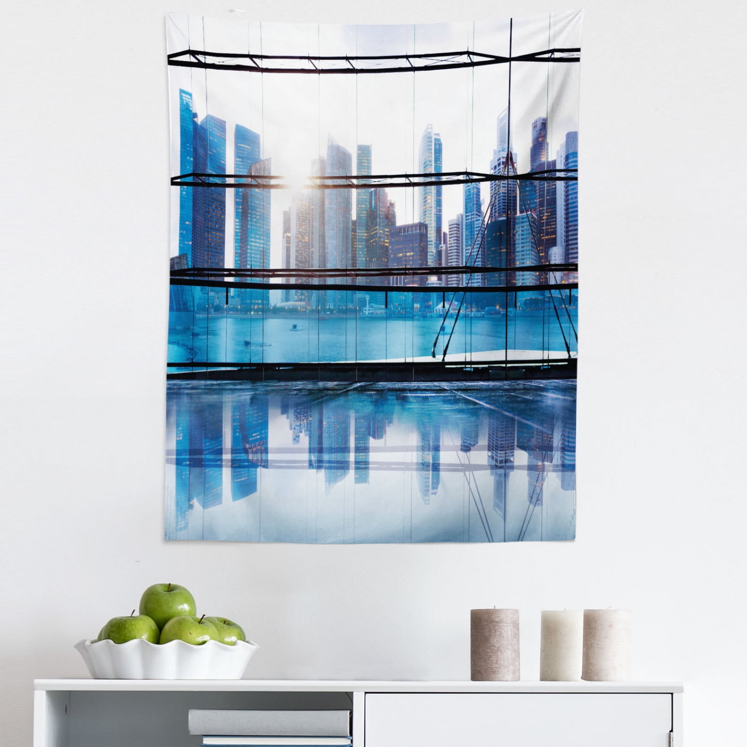 Cityscape Tapestry, Urban Cityscape View with Skyscrapers Buildings ...