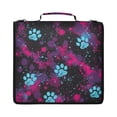 DIXRUYEE Zipper Binder File Keeper Documents Organized-Teal Dog Paw ...