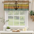 Anchor 2 Panels Kitchen Valance, Vintage Yellow Orange Wood Board ...