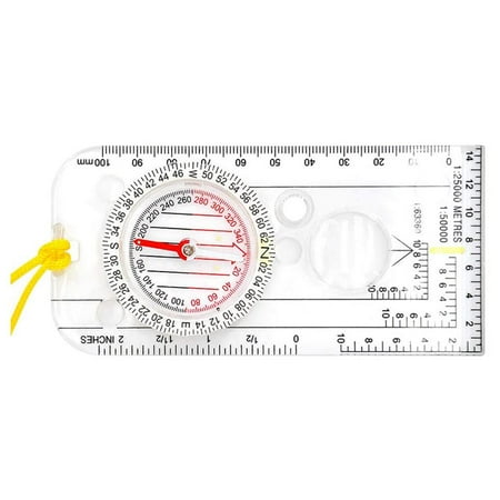 Multifunctional Mini Ruler Map Scale Compass Tool Ruler Multifunctional ...