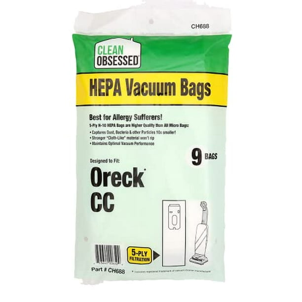 Clean Obsessed H-10 HEPA Bags Fits Oreck Type CC Upright Vacuum ...