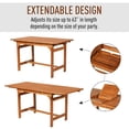Outsunny Acacia Wood Slat Rectangular Extendable Outdoor Dining Table ...