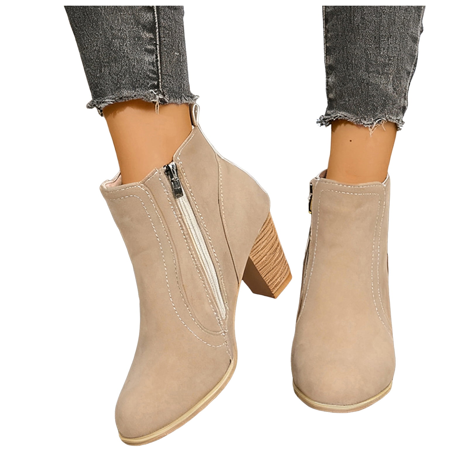 Click here for Dakaela Womens Ankle Boots Chunky Heel Platform He... prices