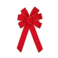 2PC Red Bows Christmas Decorations Big Wired Velvet Bow with Gold ...