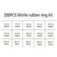 200Pcs O-Rings Gasket Kit 15 Size Rubber Washers Seals Assortment Set ...